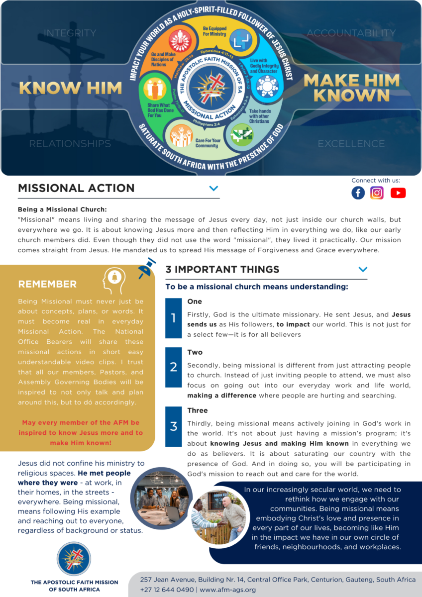 AFM Missional Plan - The Apostolic Faith Mission of South Africa